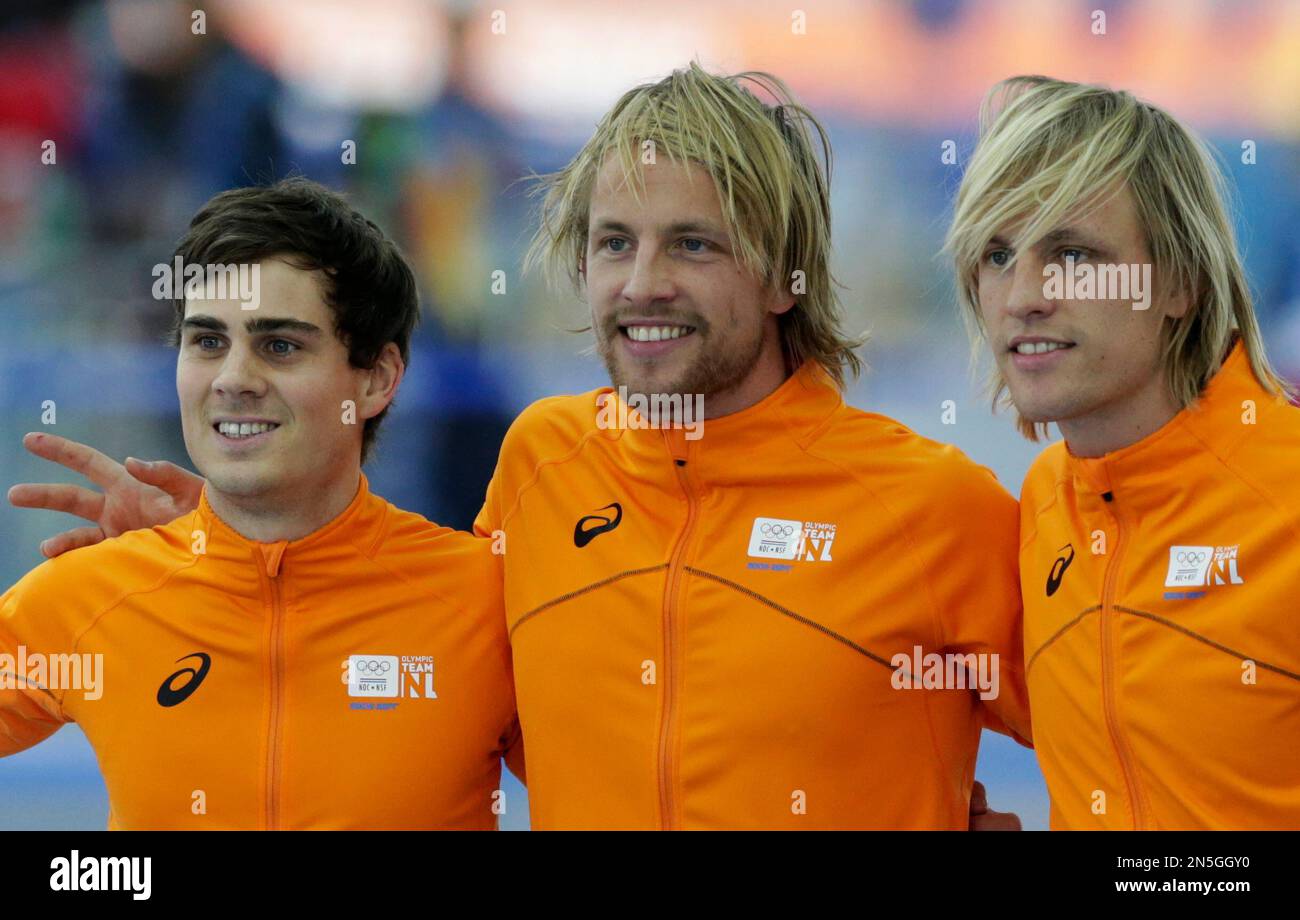 Athletes from the Netherlands, from left to right, Silver medallist Jan ...