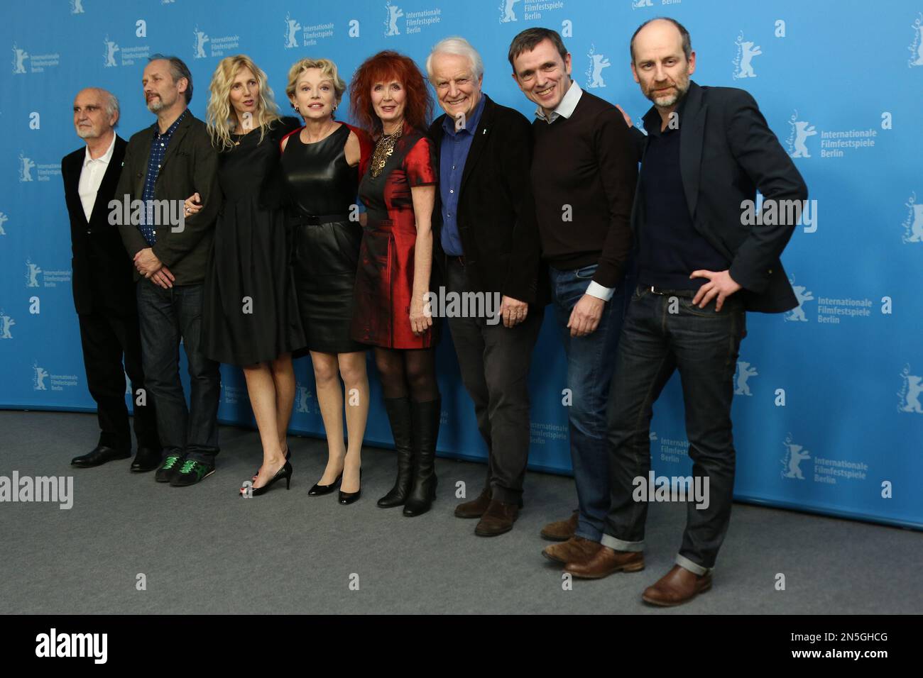 From left, producer Jean-Louis Livi, actors Hippolyte Girardot ...