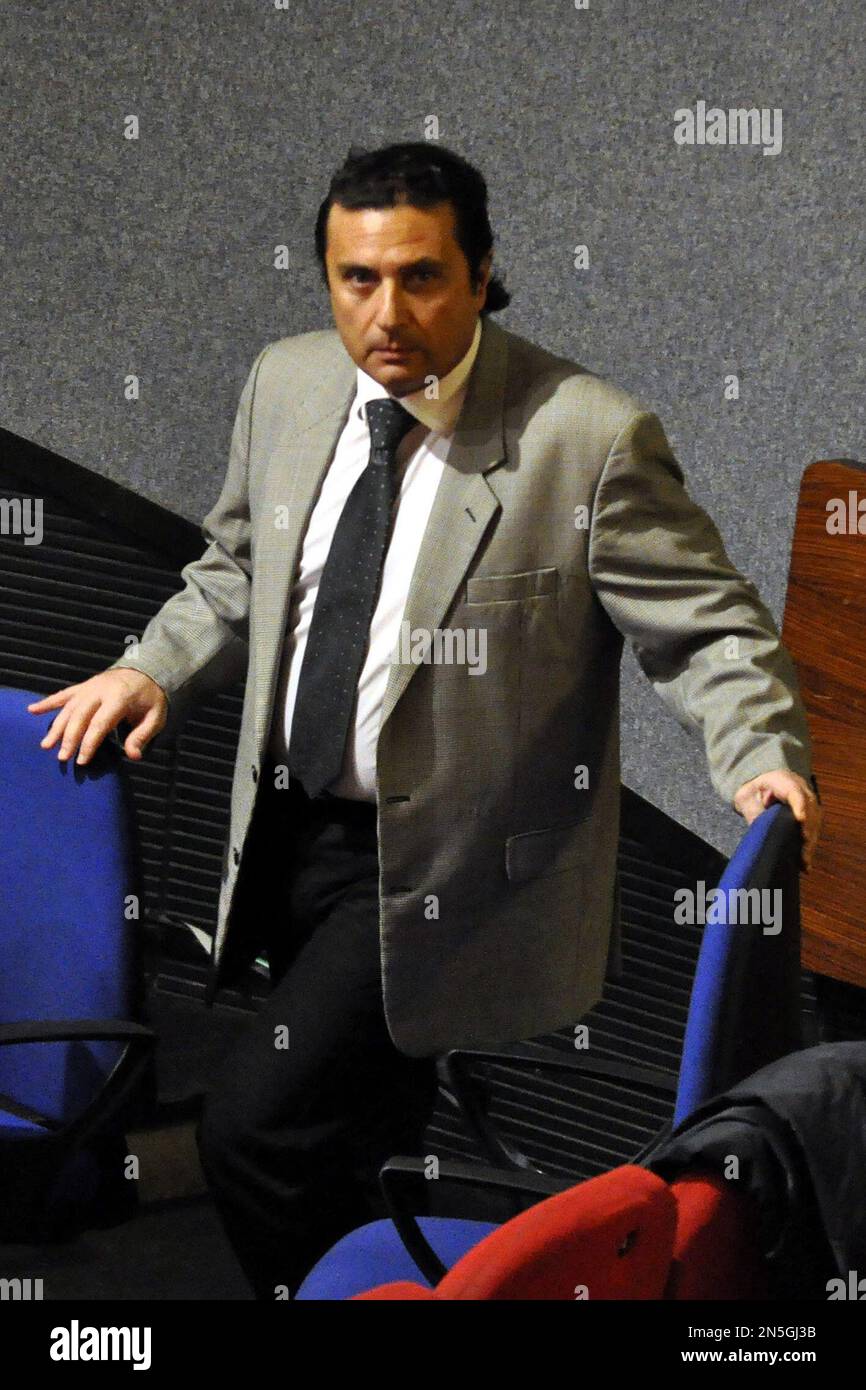 Captain Francesco Schettino attends an hearing of his trial, in ...