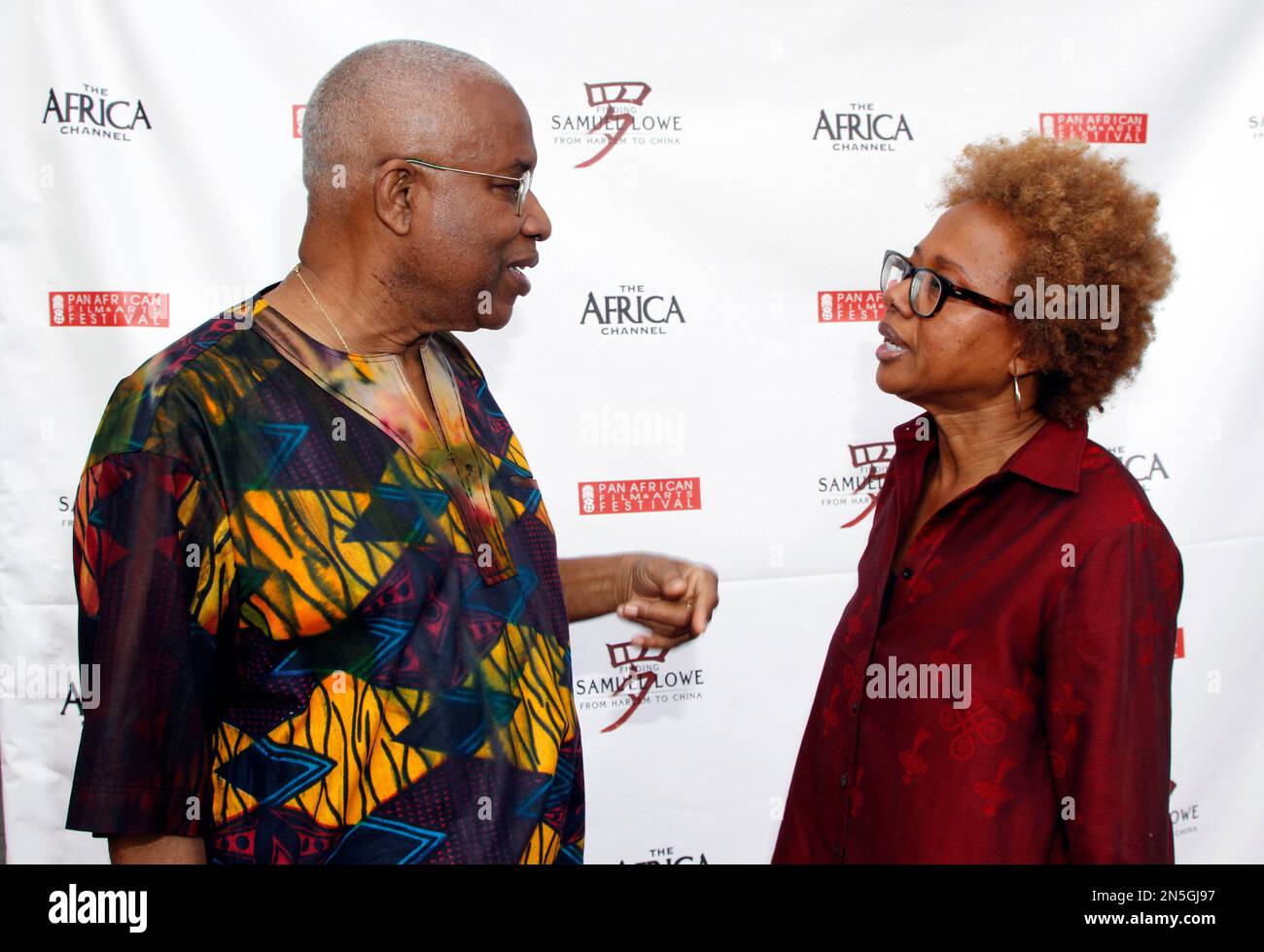PAFF founder Ayuko Babu seen with Paula Williams Madison who hosted ...