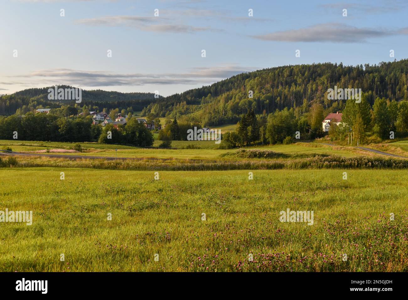 View to the South over the sea from a mountain in the High Coast area ...
