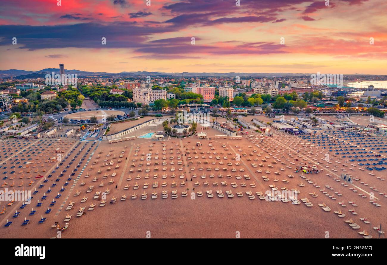 Aerial view rimini beach italy hi-res stock photography and images - Alamy