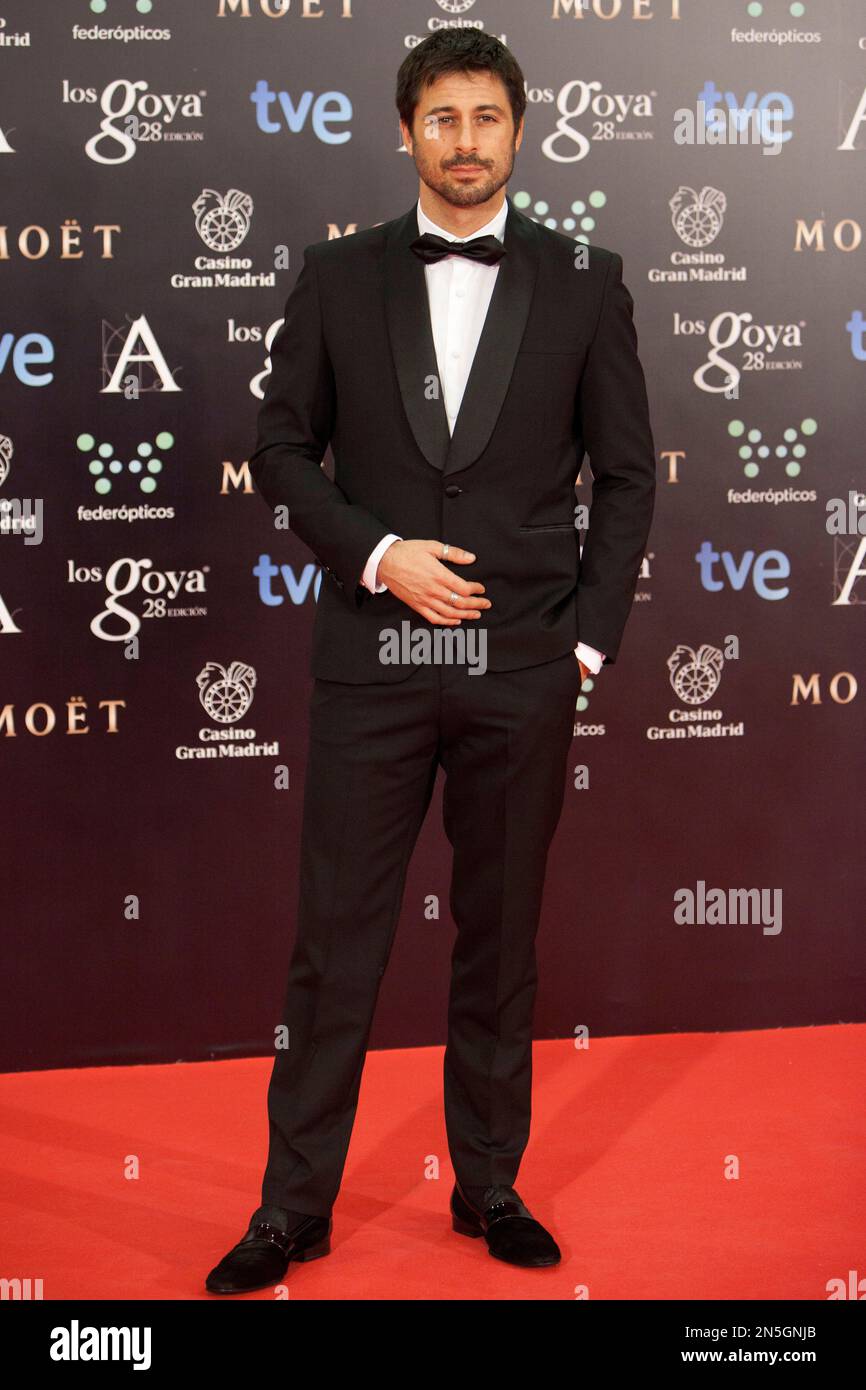 Spanish actor Hugo Silva poses for photographers on the red carpet ...