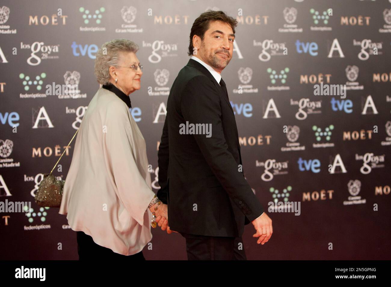 Spanish actress Pilar Bardem and Spanih actor Javier Bardem walk on the ...