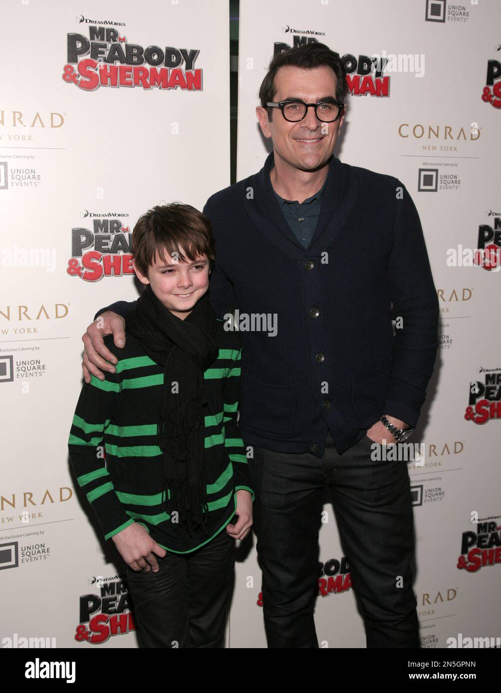 Actors Max Charles, left, and Ty Burrell, right, attend a screening of ...
