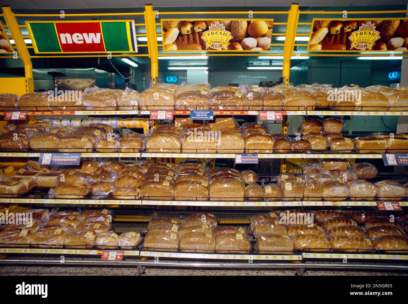 Tesco Supermarket Bakery Bread on Shelves Surrey England Stock Photo ...