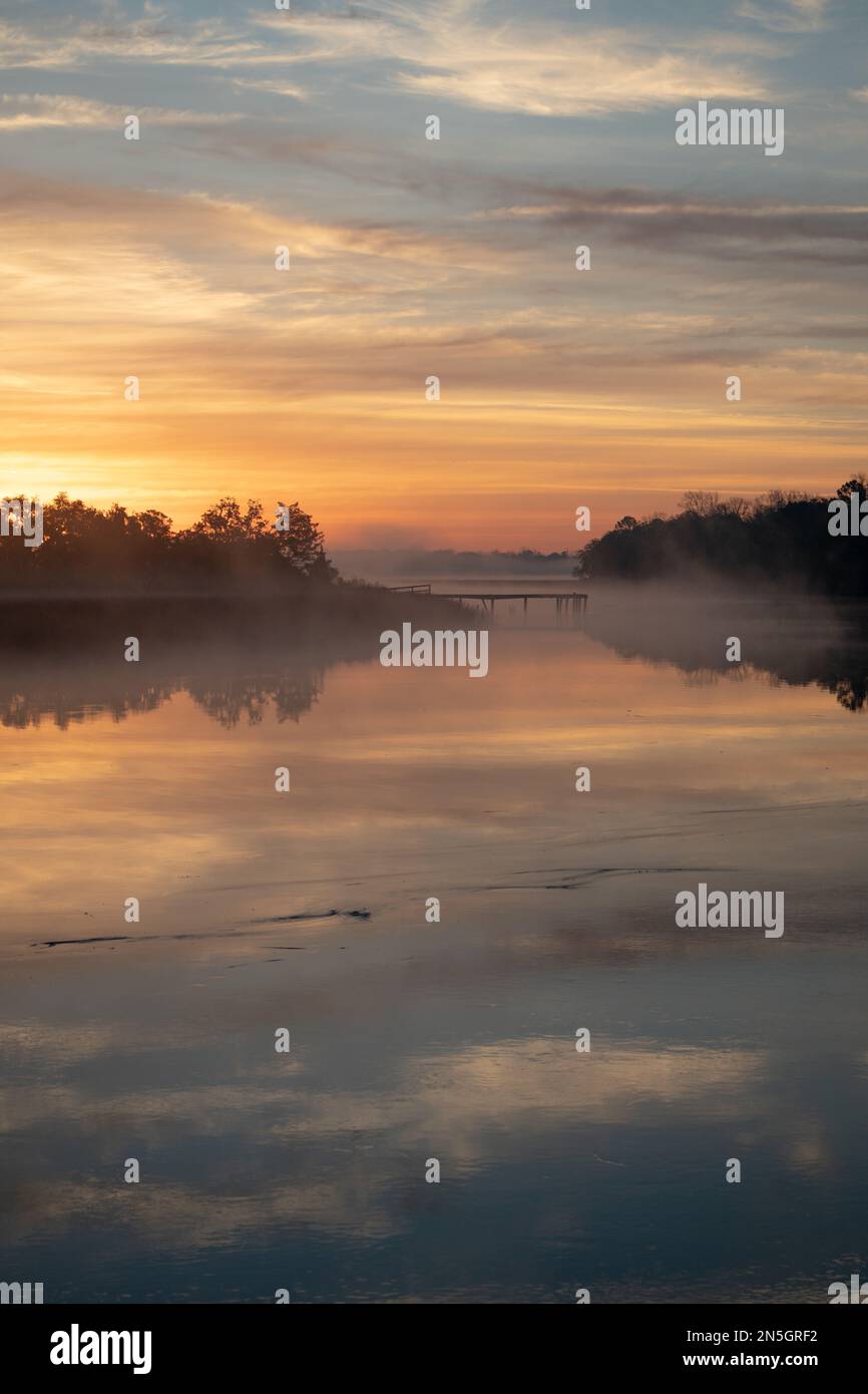 Dawn on the Ashley River, Charleston, SC Stock Photo - Alamy