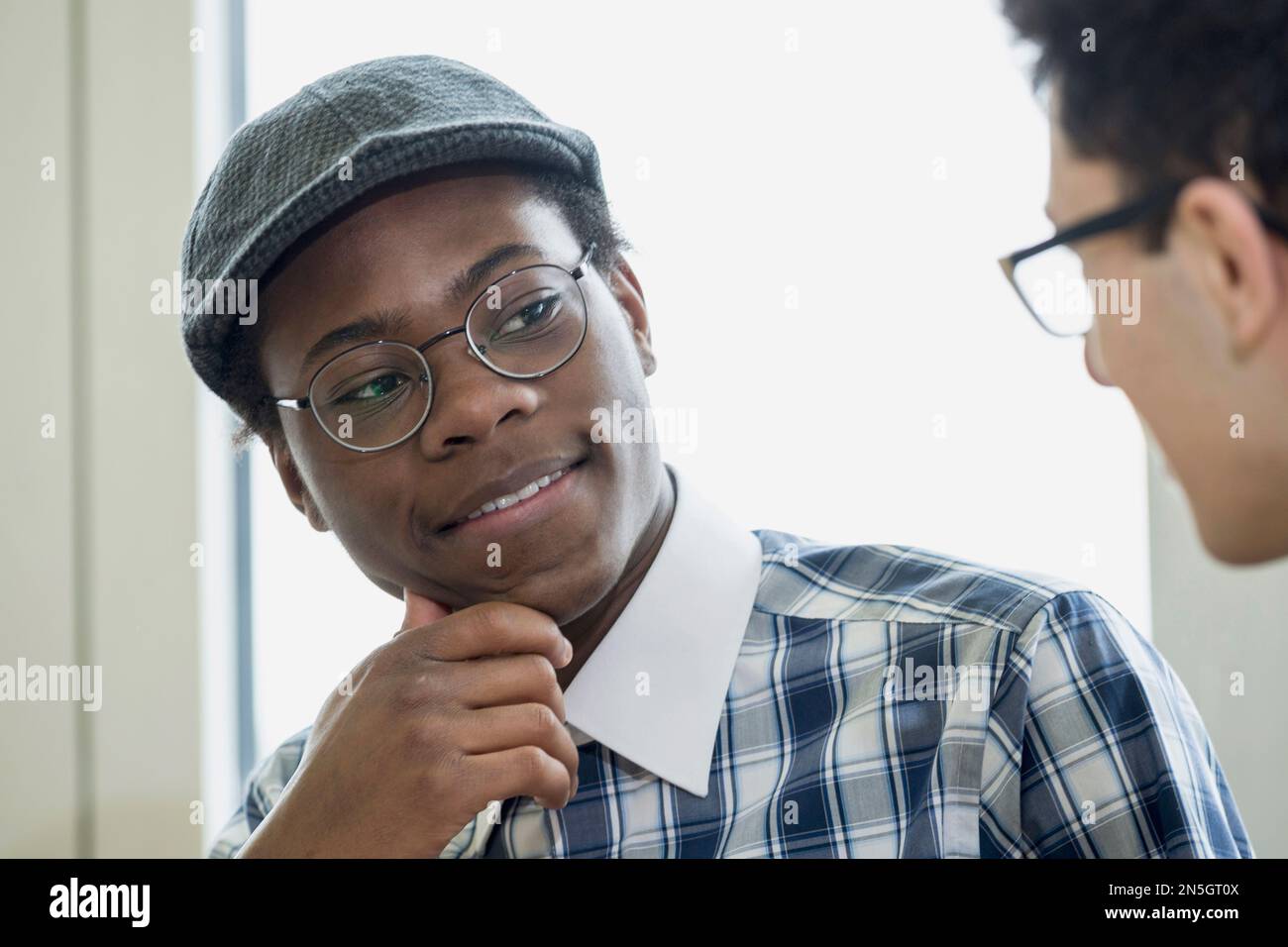 University students talking with each other School, Bavaria, Germany ...