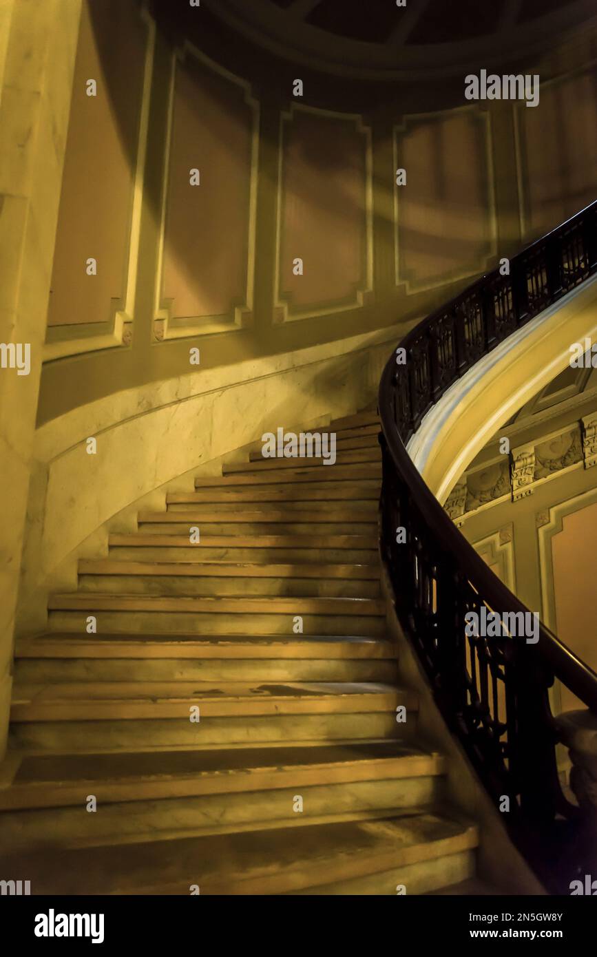 Stairs spiral interior banister hi-res stock photography and images - Alamy