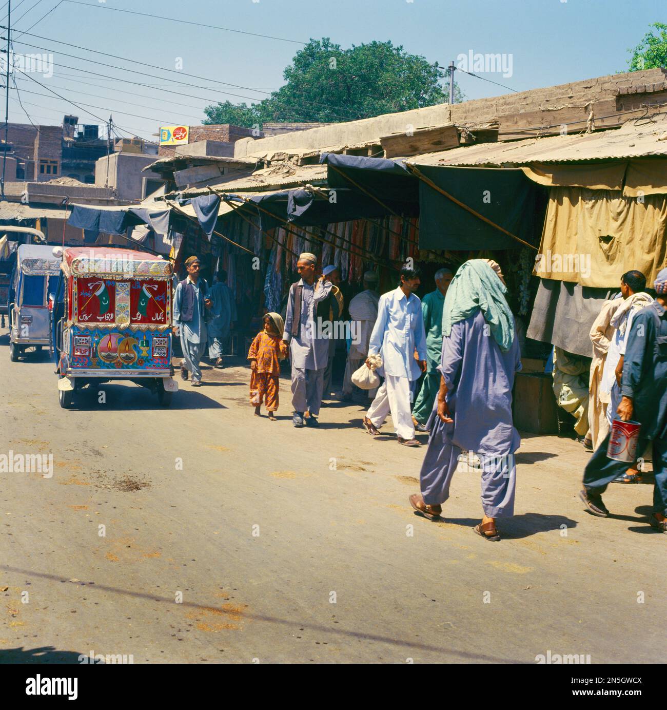 Peshawar Pakistan Street Scene People Shopping At Market Stock Photo ...