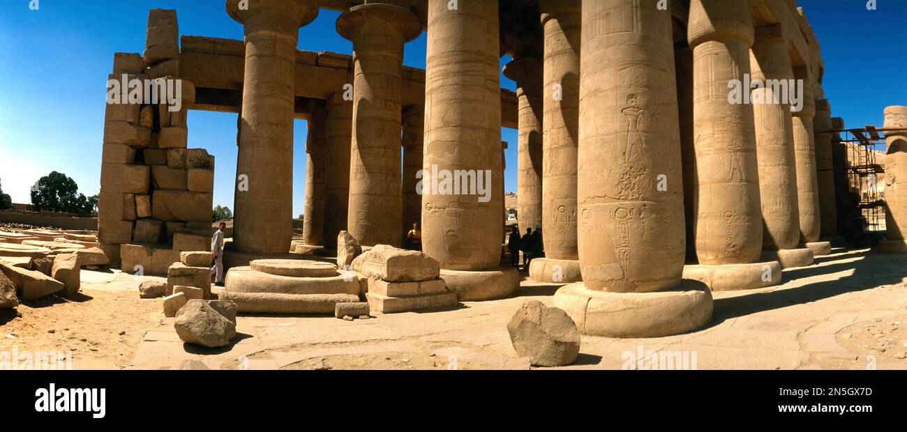 Luxor Egypt Ramesseum Columns at Hypostyle Hall Stock Photo - Alamy
