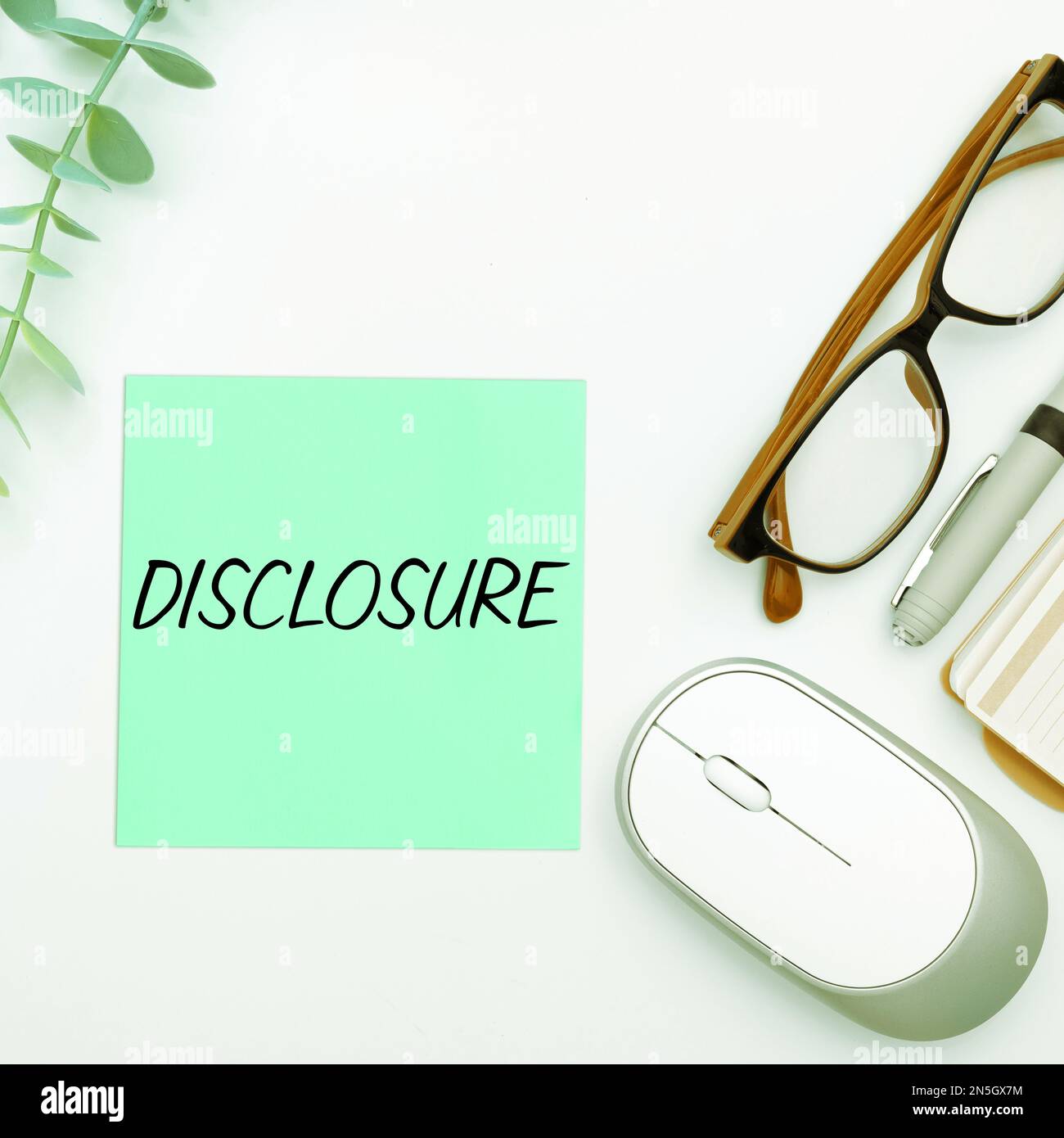 Text caption presenting Disclosure. Internet Concept The action of ...