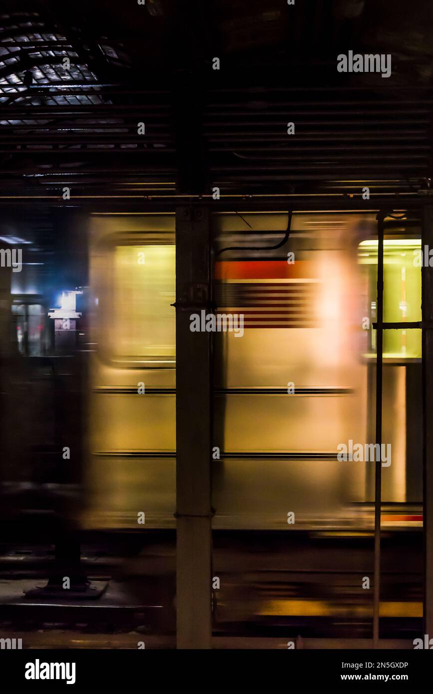 American flag on subway train hi-res stock photography and images - Alamy