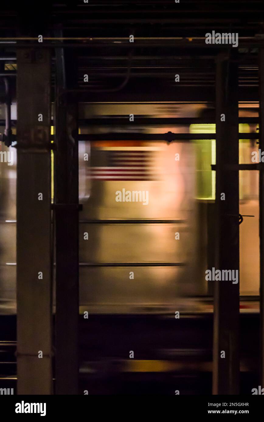 American flag on subway train hi-res stock photography and images - Alamy