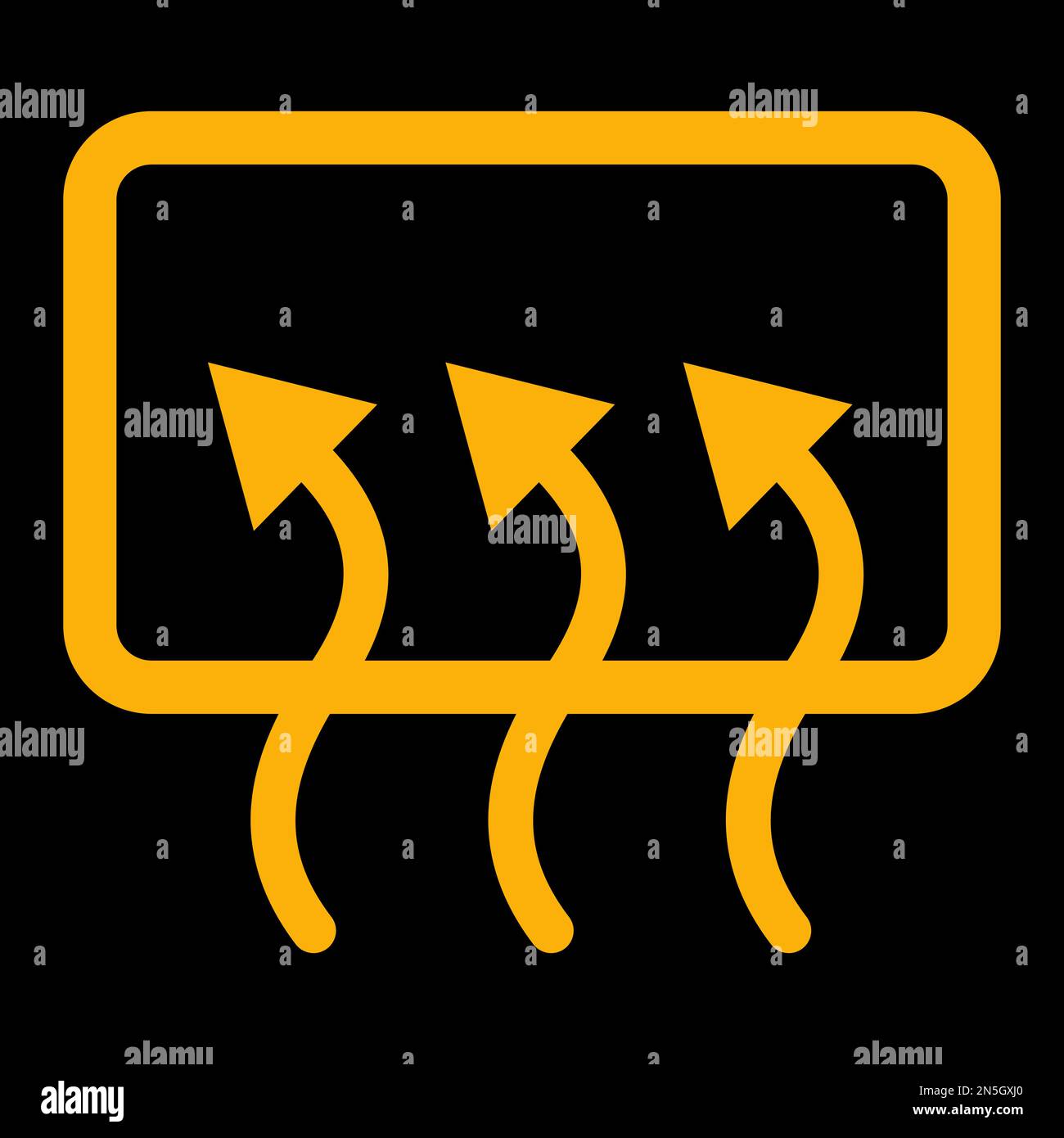 Amber vector graphic on a black background of a dashboard warning light ...