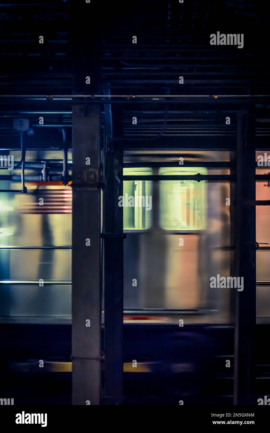 American flag on subway train hi-res stock photography and images - Alamy