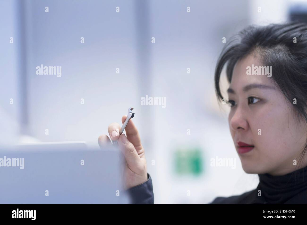 Asian young woman working as engineer, Freiburg im Breisgau, Baden ...