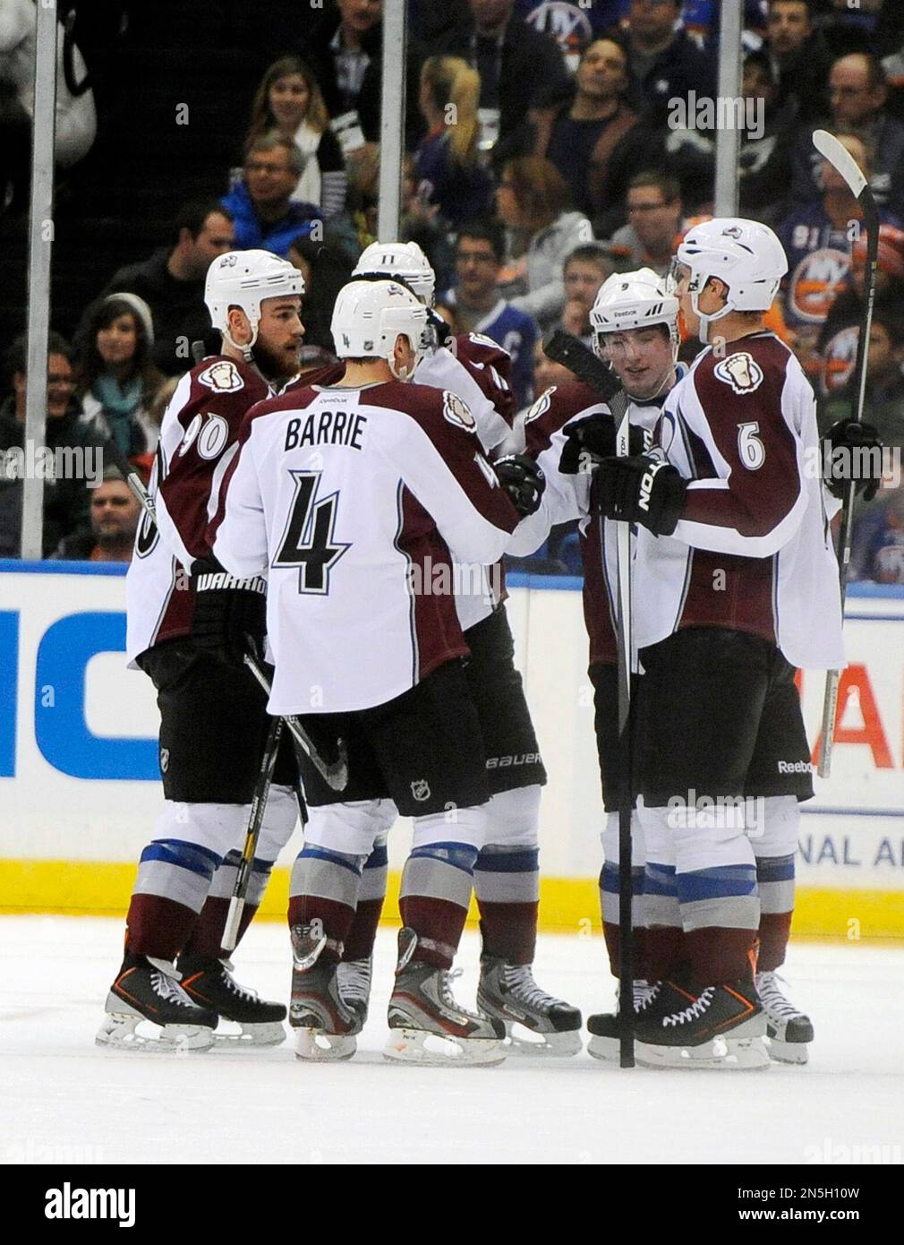 Colorado Avalanche's Ryan O'Reilly (90), Tyson Barrie (4), Erik Johnson ...