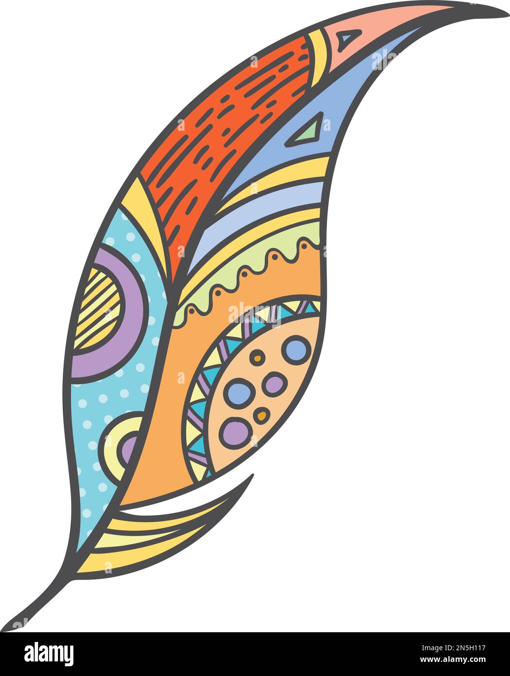 Color pattern feather. Bird wing ornate quill Stock Vector Image & Art ...
