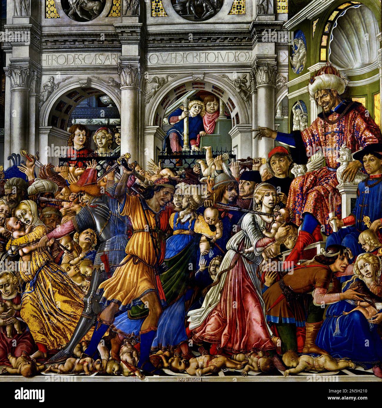 Massacre of the Innocents 1482 240 x 240 cm by MATTEO di Giovanni 1430 ...