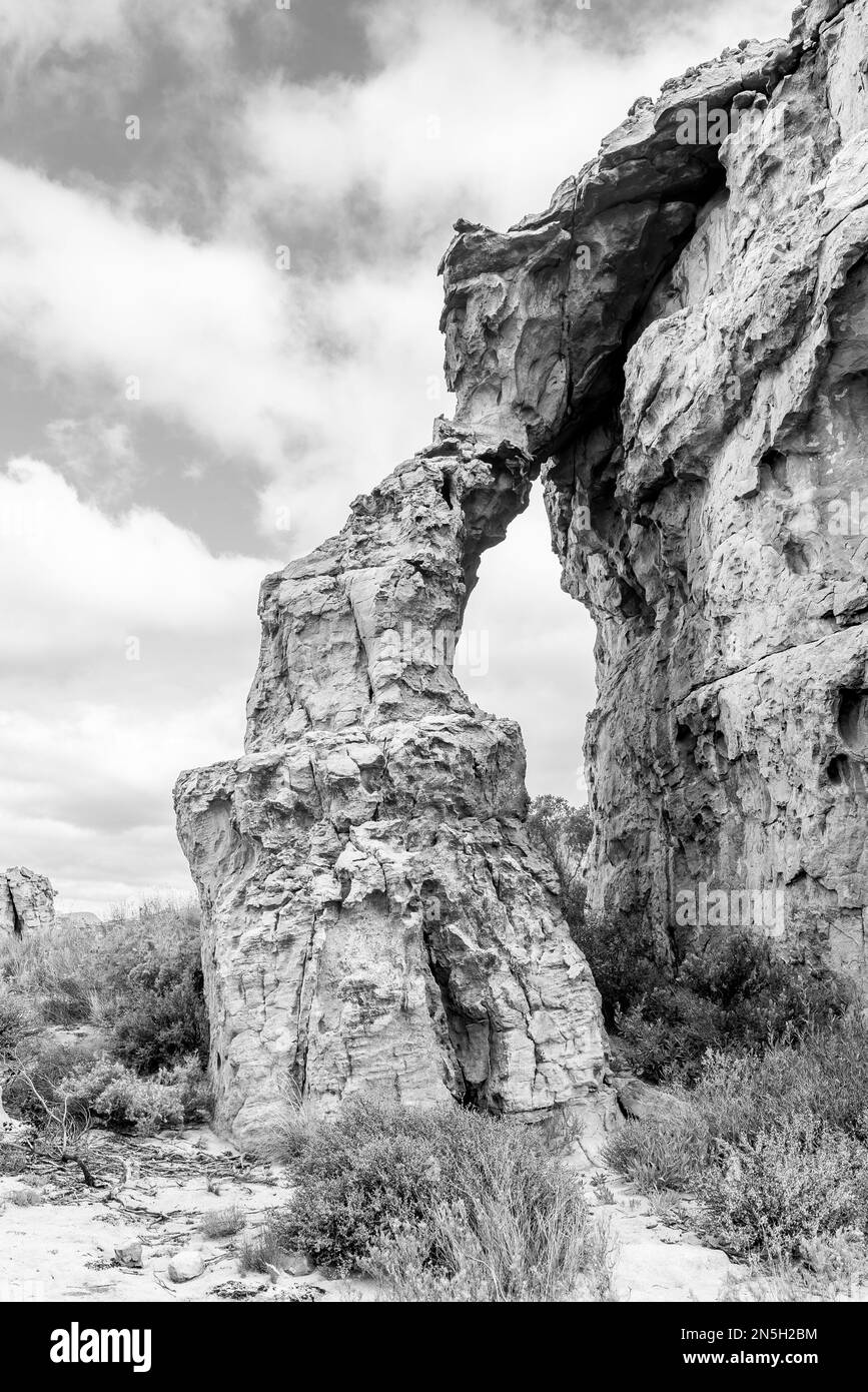 A rock arch at the Stadsaal Caves in the Western Cape Cederberg ...