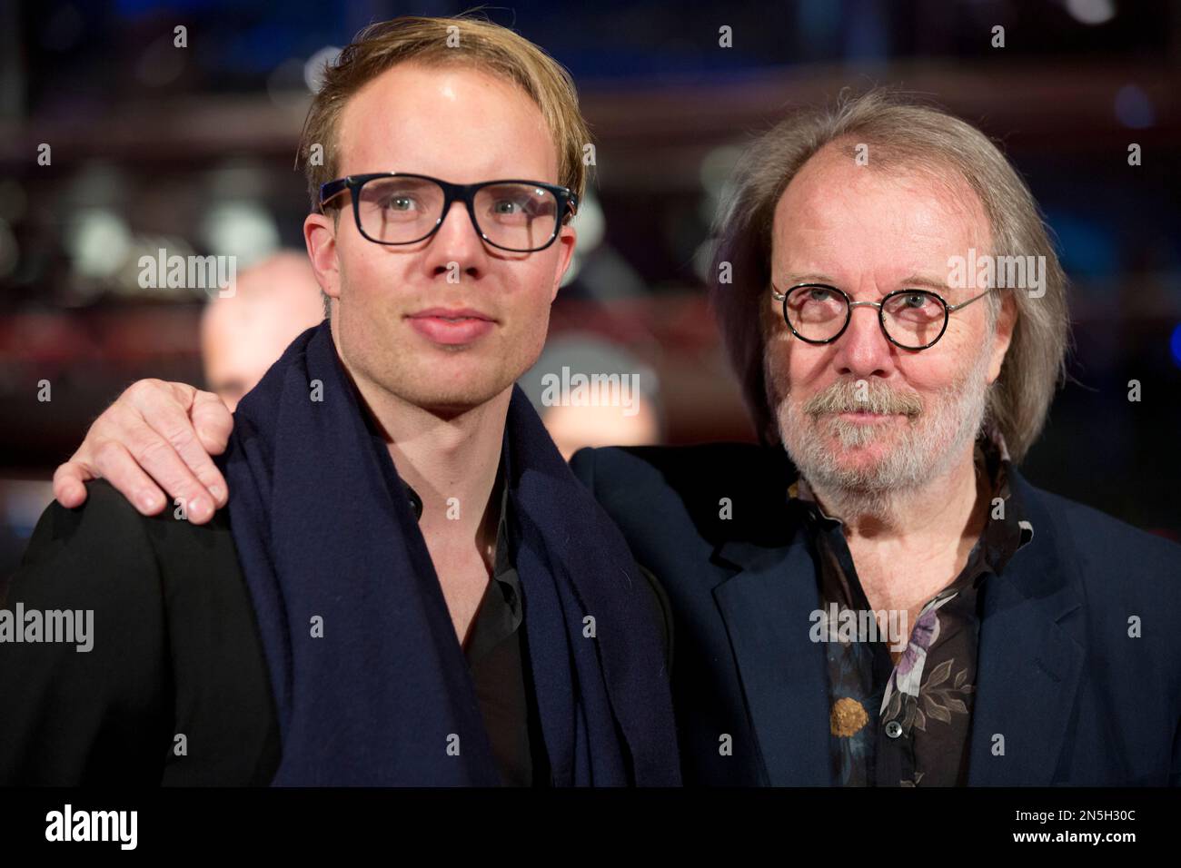 Swedish musician Benny Andersson, right, arrives with his son Ludvig ...