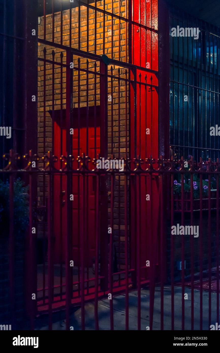 House behind a fence, Greenwich Village, New York, USA Stock Photo - Alamy