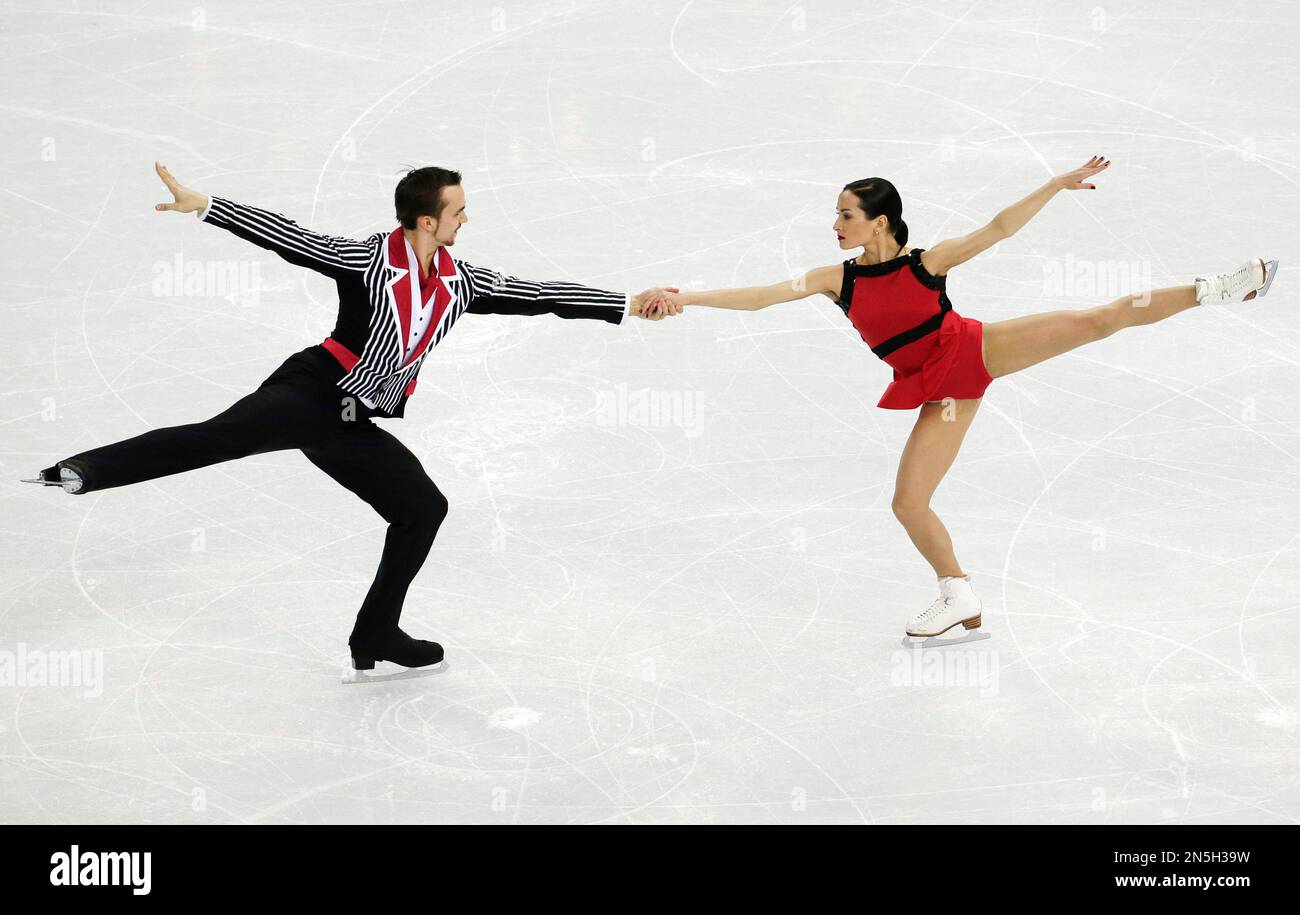 Ksenia Stolbova and Fedor Klimov of Russia compete in the team pairs ...