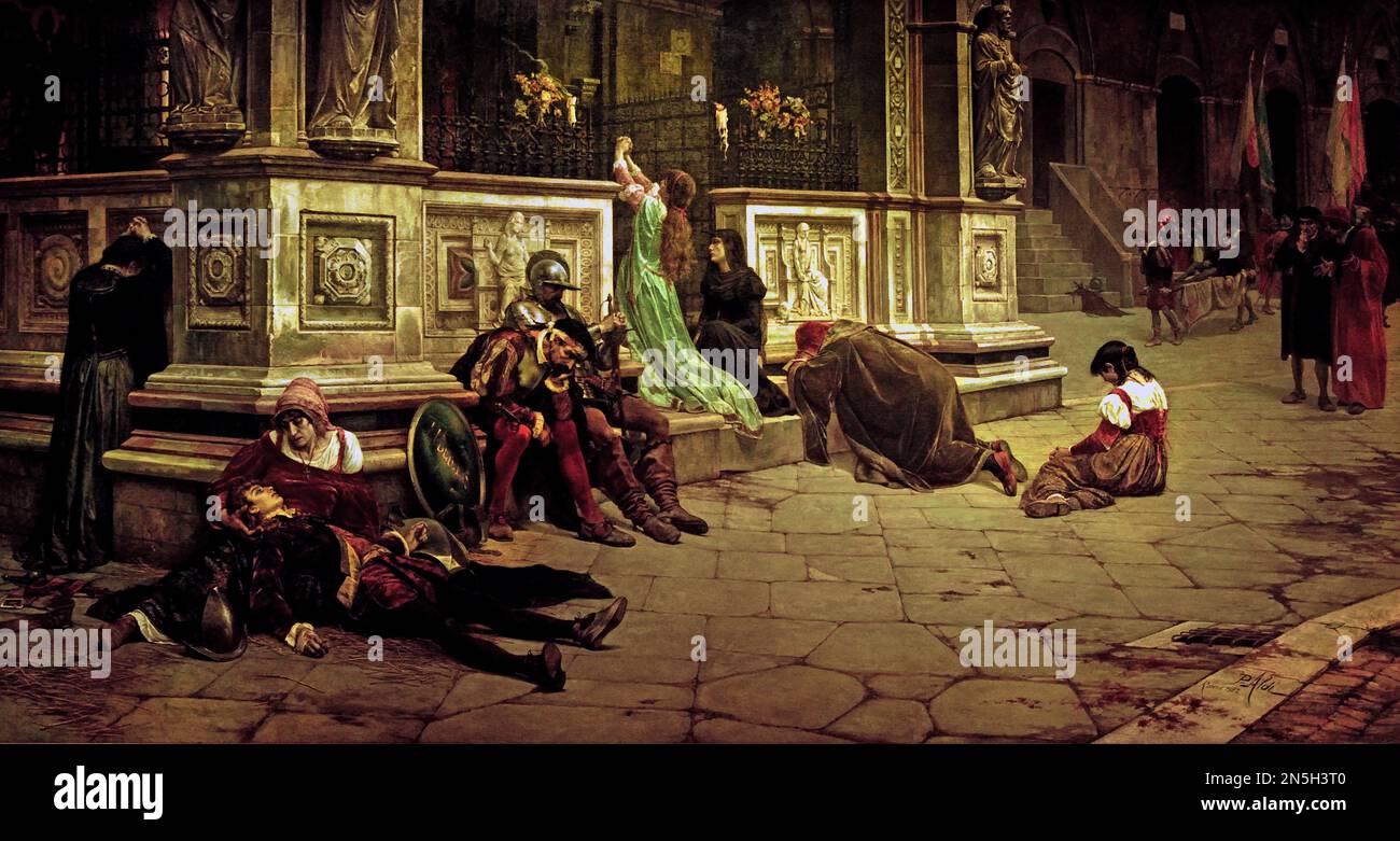 The last hours of Sienese freedomy Pietro Aldi painter (Manciano, 1852 ...