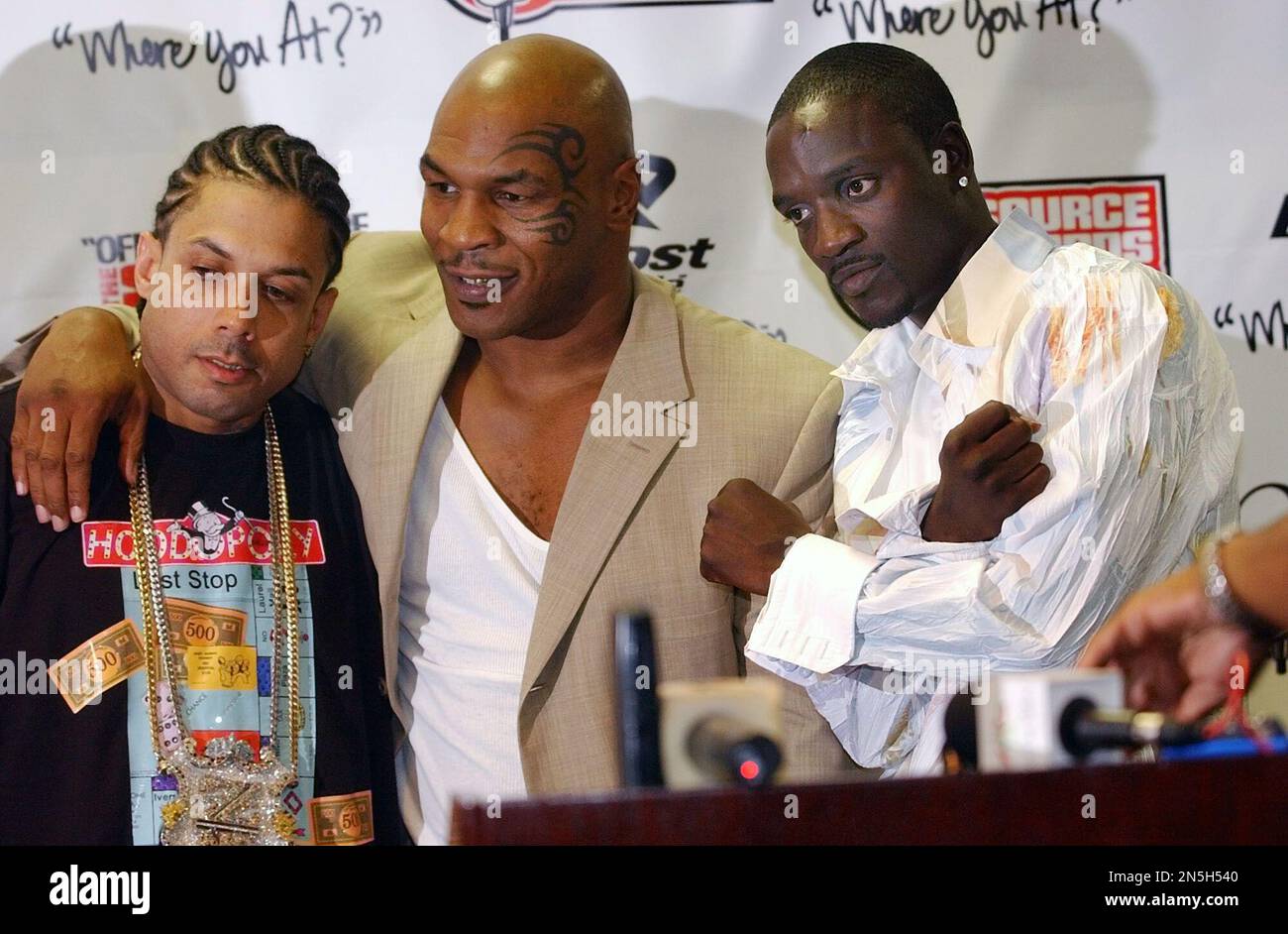 FILE - In this Oct. 10, 2004 file photo, Ray Benzino, left, from Source ...