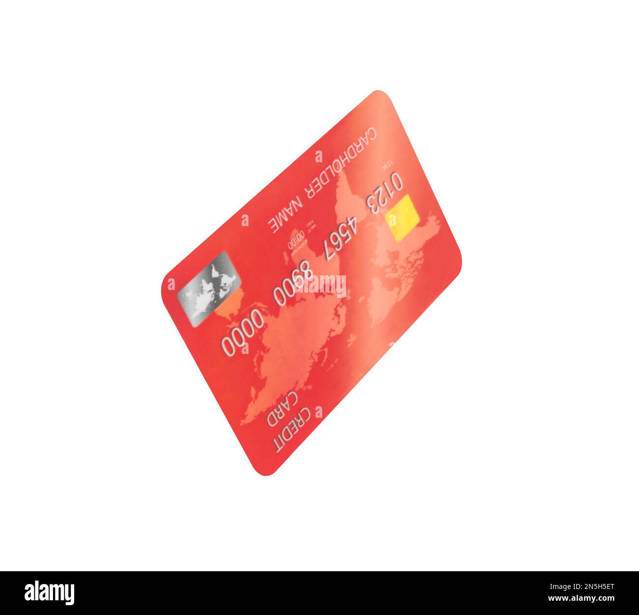 Red plastic credit card isolated on white Stock Photo - Alamy