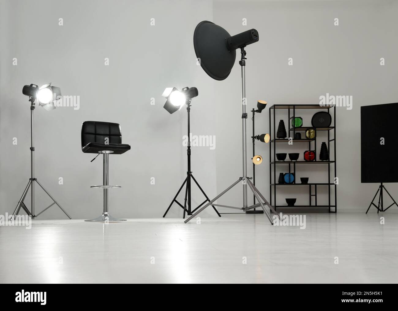 Interior of modern photo studio with professional equipment Stock Photo ...