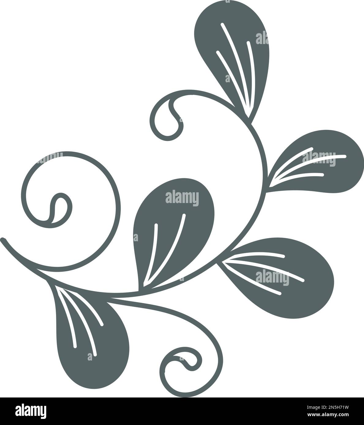 Stylized plant branch. Nature symbol. Decorative element Stock Vector ...