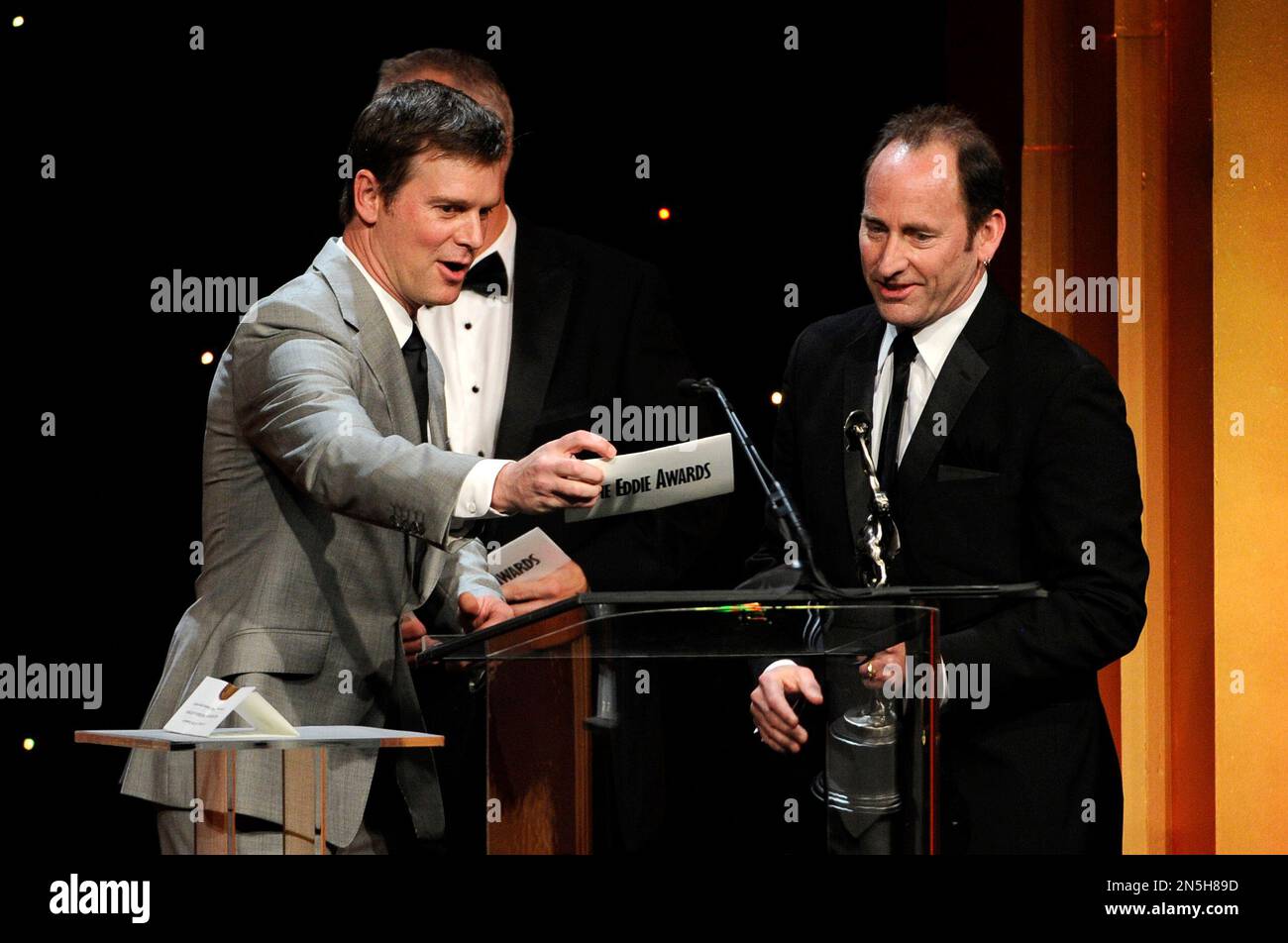 Peter Krause, left, presents the best edited one-hour series for ...