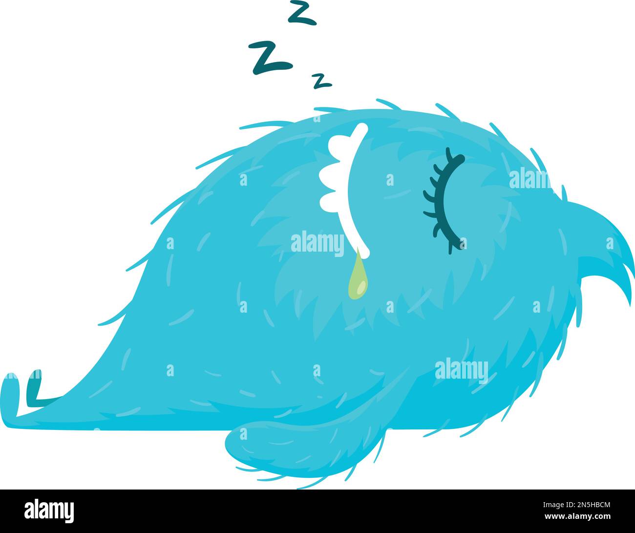 Sleeping monster. Cartoon blue fur funny character Stock Vector Image ...