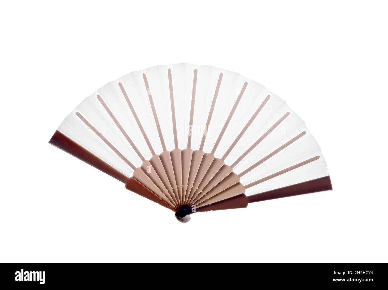 Hand fan isolated on white, top view Stock Photo - Alamy