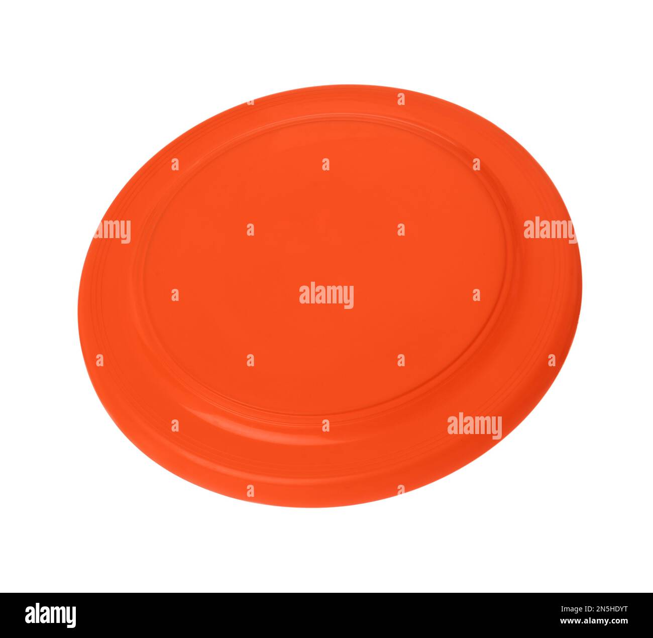 Orange plastic frisbee disk isolated on white Stock Photo - Alamy