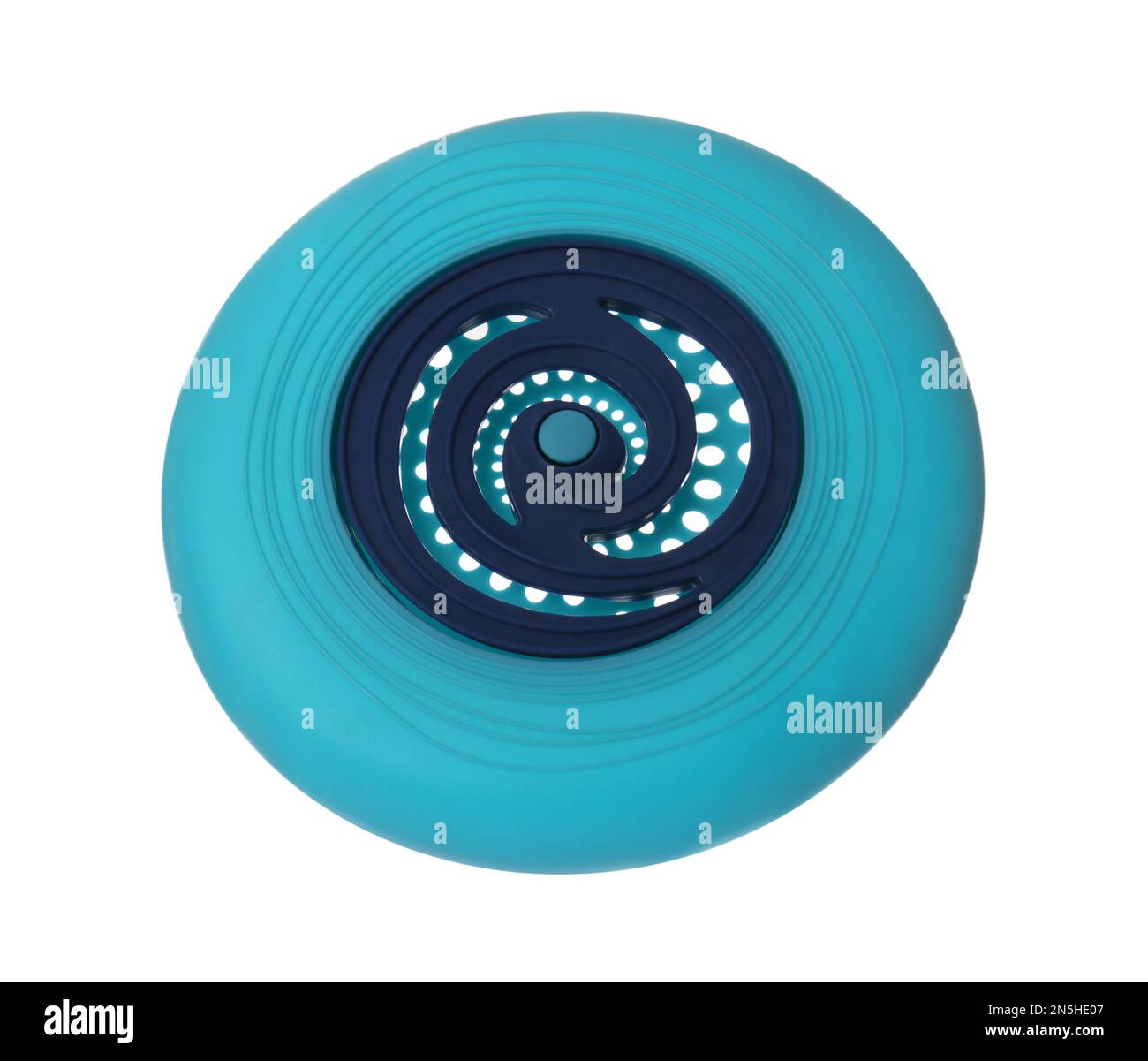 Light blue plastic frisbee disk isolated on white Stock Photo - Alamy
