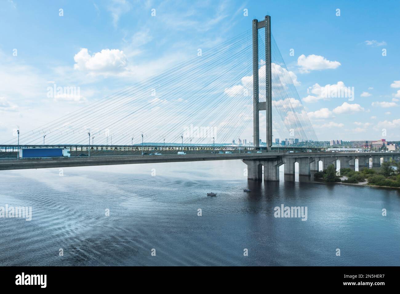 Beautiful flight over river bridge hi-res stock photography and images ...