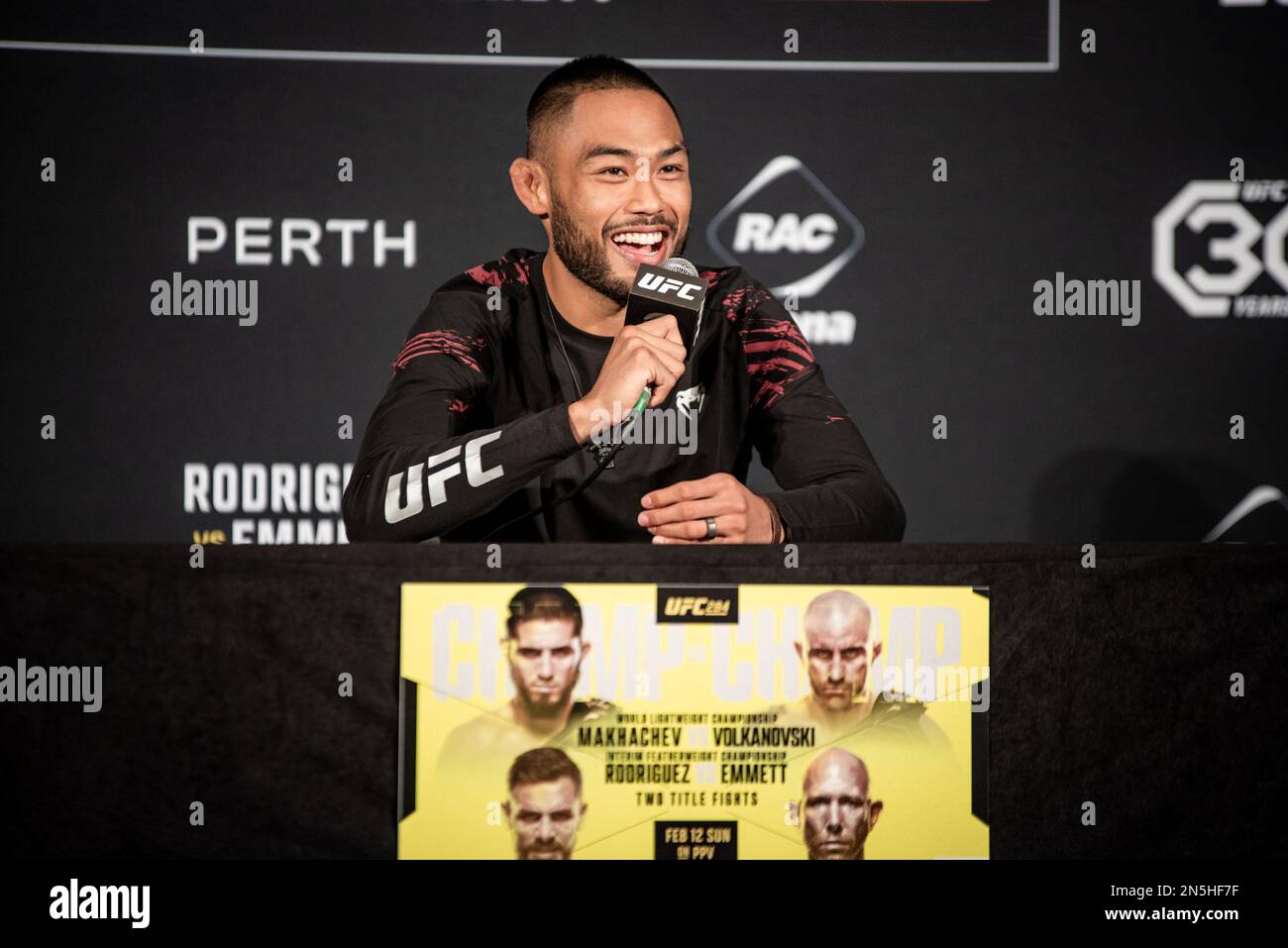 PERTH, AUSTRALIA - FEBRUARY 9: Josh Culibao addresses the press ahead ...