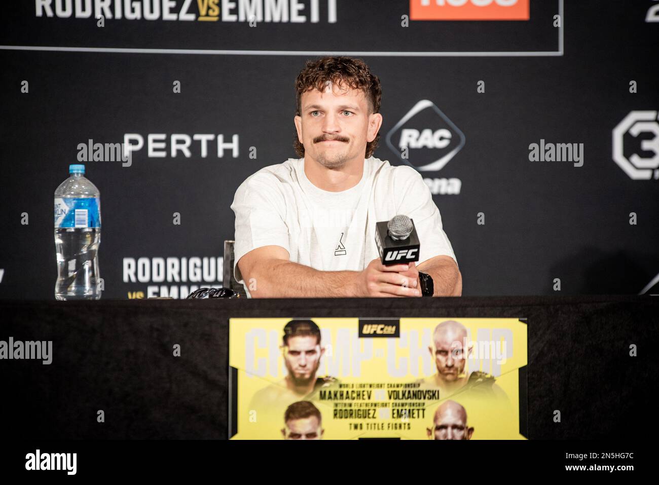 PERTH, AUSTRALIA - FEBRUARY 9: Jack Jenkins addresses the press ahead ...