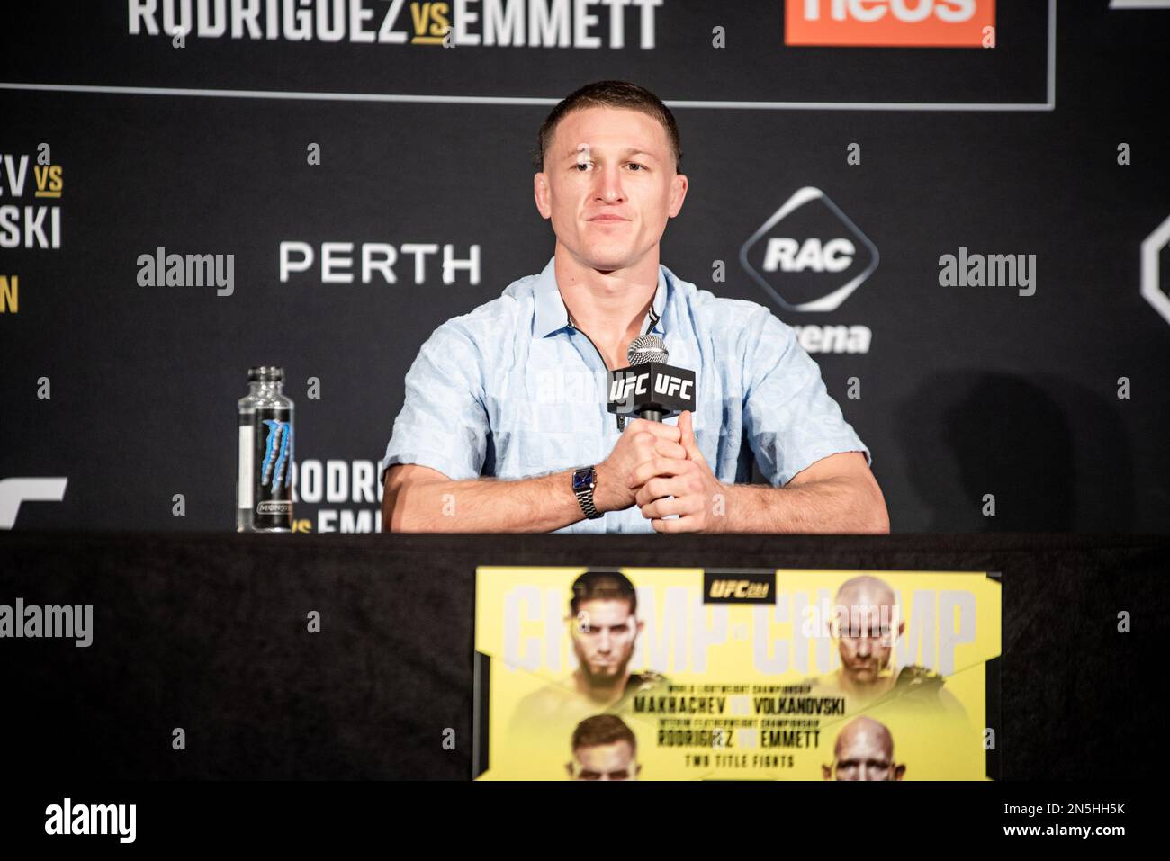 PERTH, AUSTRALIA - FEBRUARY 9: Shane Young Maddalena addresses the ...