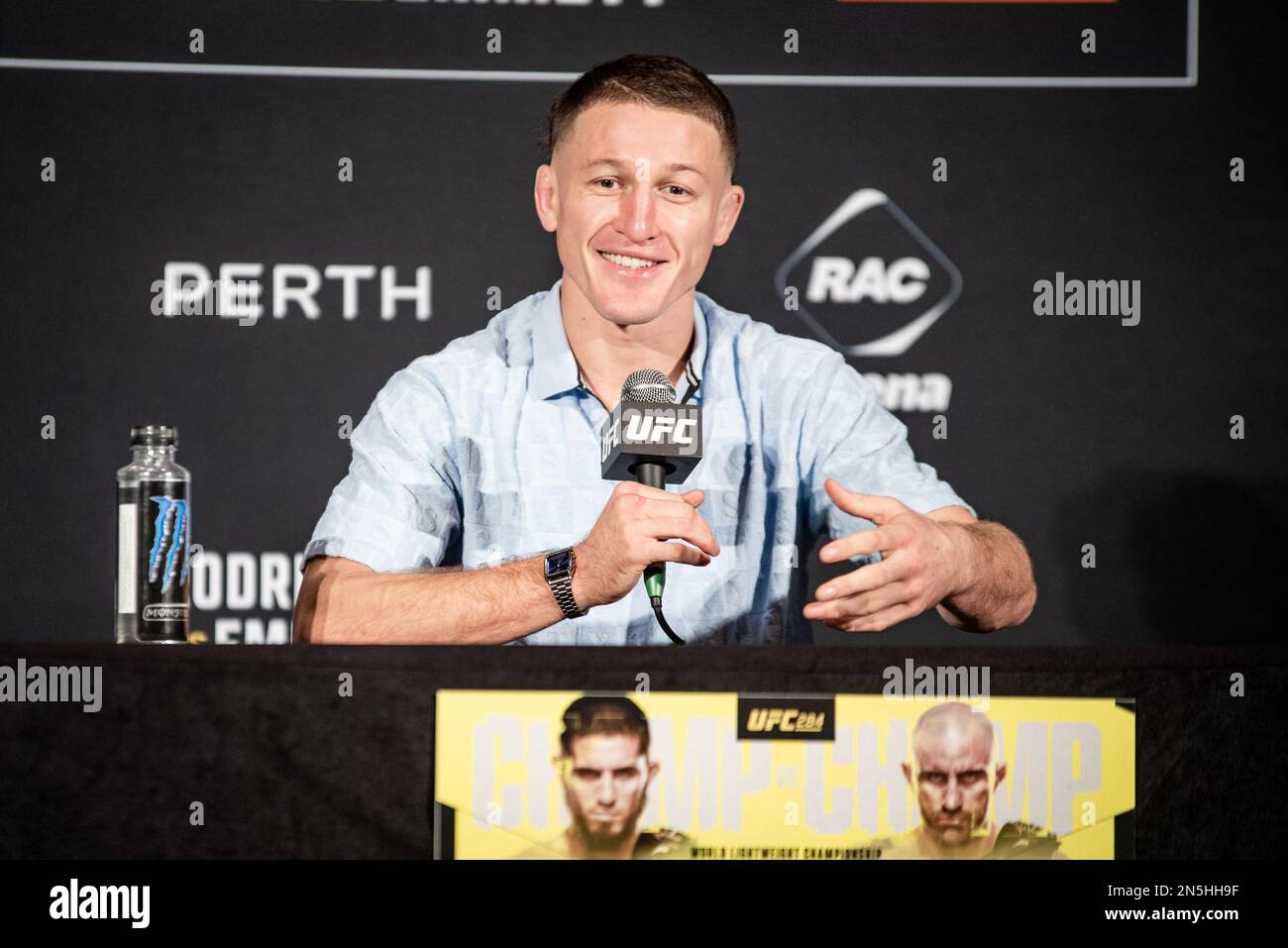 PERTH, AUSTRALIA - FEBRUARY 9: Shane Young Maddalena addresses the ...