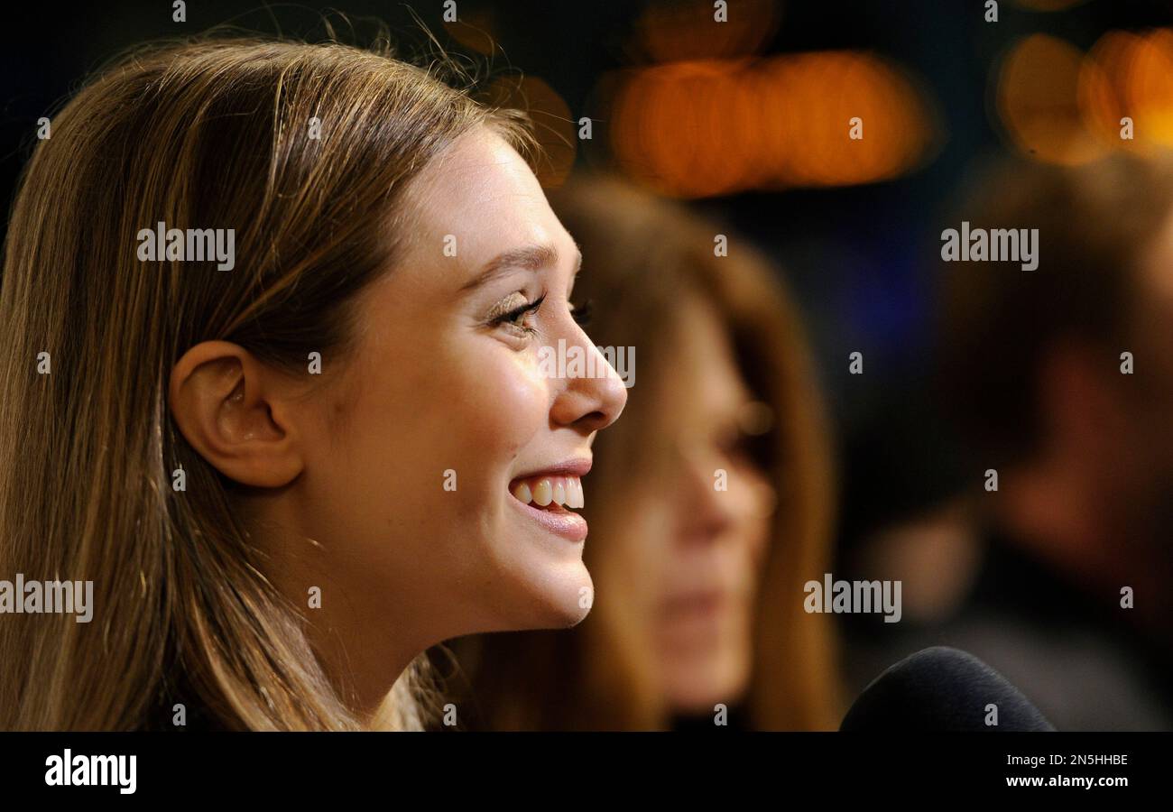 Elizabeth Olsen, a cast member in "In Secret," is interviewed at the ...