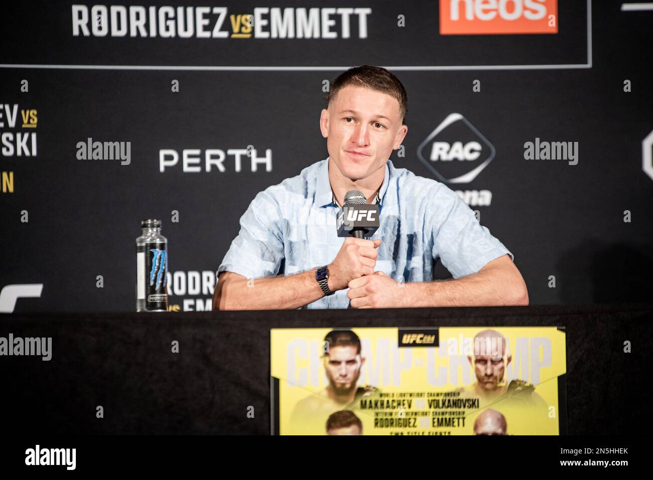 PERTH, AUSTRALIA - FEBRUARY 9: Shane Young Maddalena addresses the ...