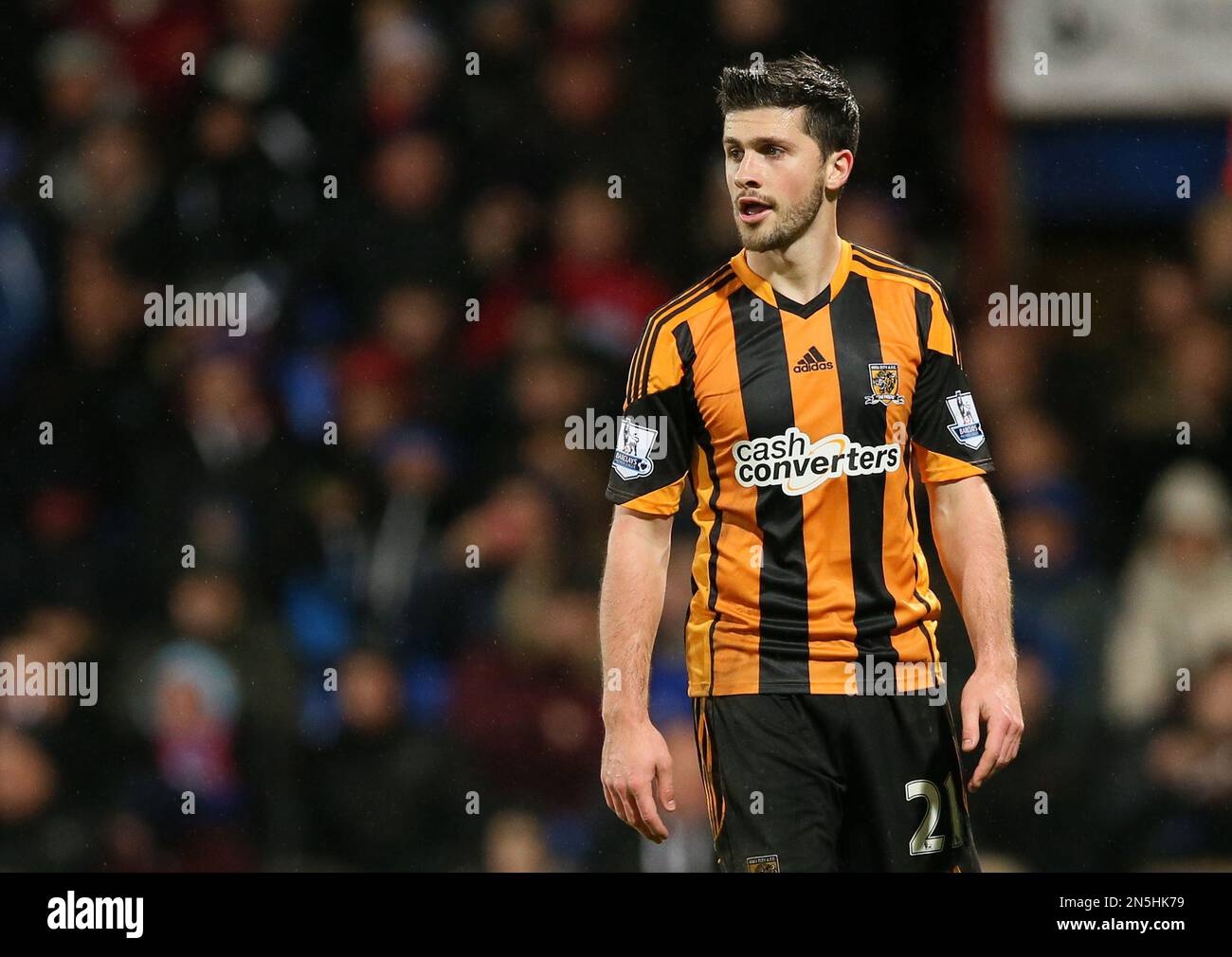 Hull's Shane Long looks back at play during their English Premier ...