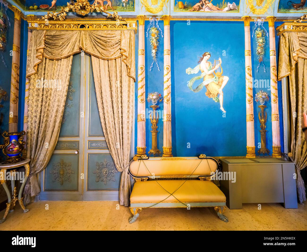 Pompeian Room otherwise known as Sala della Regina, painted by Giuseppe ...