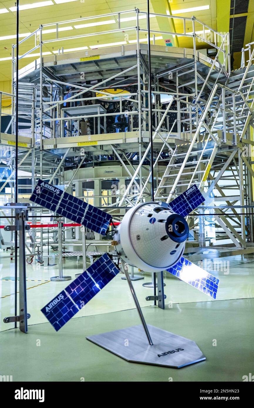 Bremen, Germany. 09th Feb, 2023. A model of the European Service Module ...