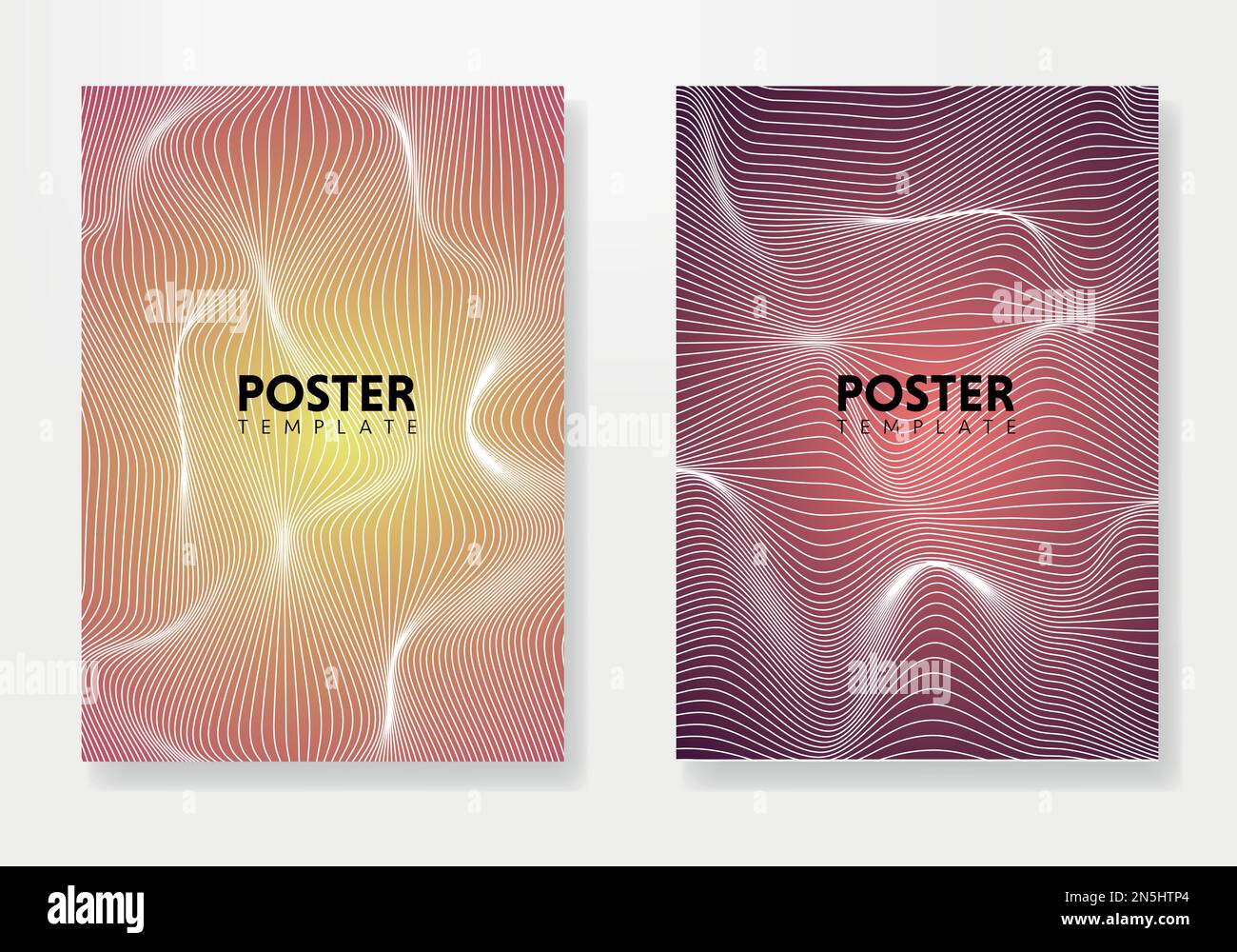 Modern poster design with abstract wave and lines Stock Vector Image ...