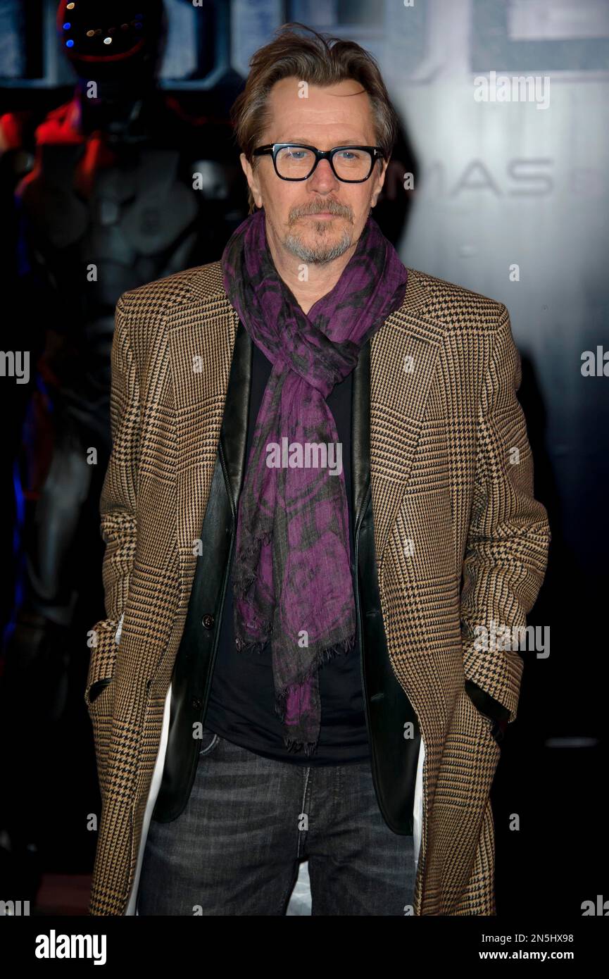 British actor Gary Oldman arrives for the World Premiere of Robocop, at ...